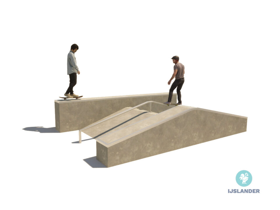 Bank Spine met rail, straight en roof ledge | IJslander